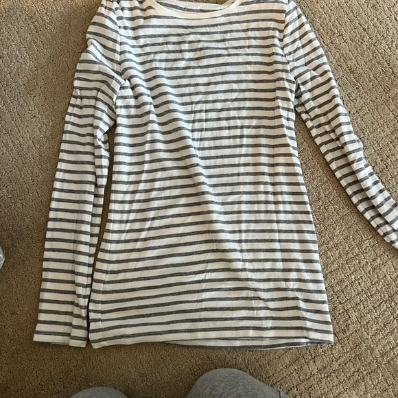 a new day | Tops | A New Day Gray And White Striped Long Sleeve Top ...